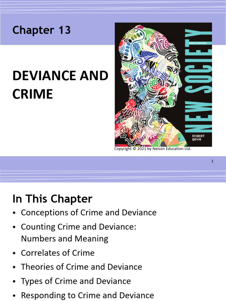 SOCI 1000 CH 13 Deviance and Crime New Society 9th Edition | PDF ...