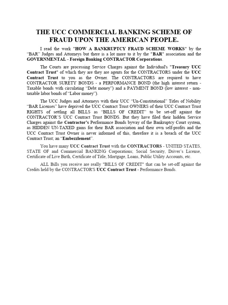The Ucc Commercial Banking Scheme of Fraud | PDF