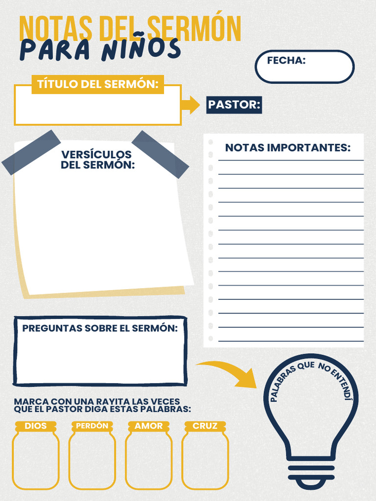 Notas Del Sermón para Niños | PDF