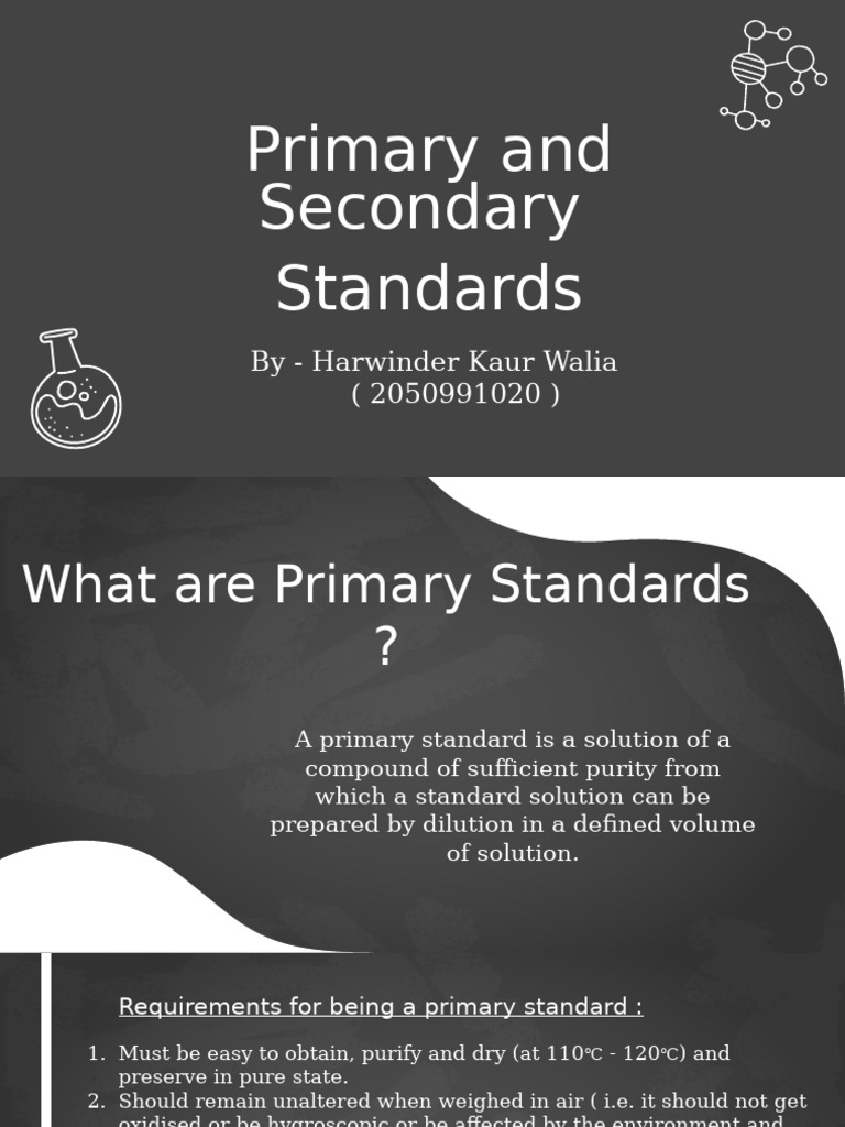 Primary vs Secondary Standards Explained | PDF