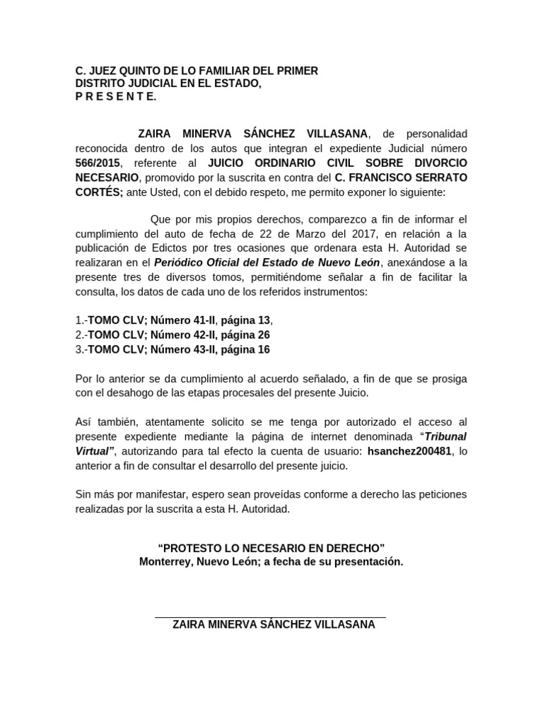 Escrito Adjunta Edictos | PDF