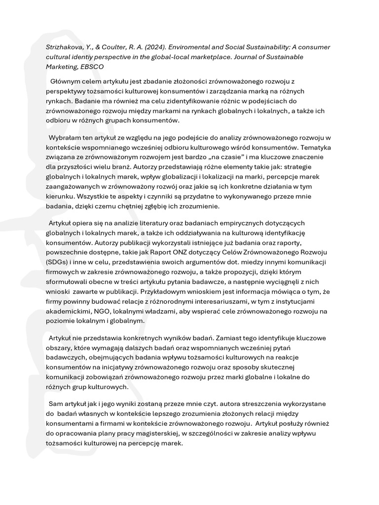 Streszczenie Artykułu EBSCO - Ang | PDF