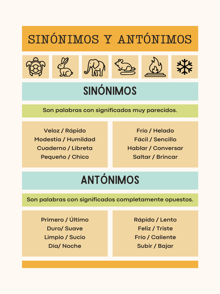 Sinónimos y Antónimos para Jóvenes | PDF
