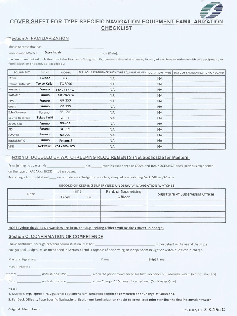 4. FAMILIARIZATION FOR NAVIGATION EQUIPMENT - ship detail | PDF