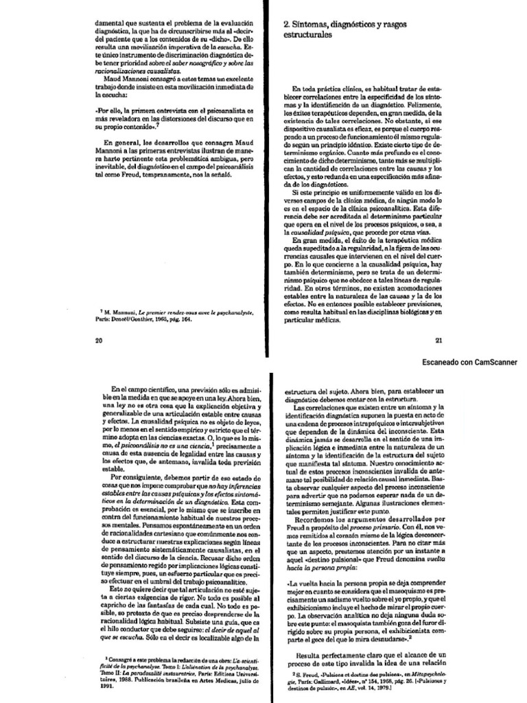 Joël Dor Libro Estructuras Clínicas y Psicoanálisis Capitulo 2 Síntomas ...