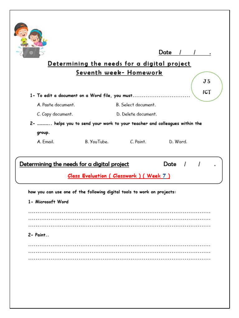 J 5 ICT Homework Week 7 | PDF