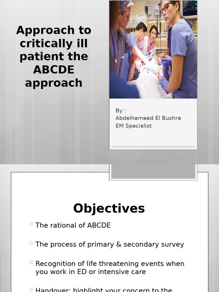 Approach To Critically Ill Patient The ABCDE Approach | PDF | Diseases And Disorders | Clinical ...
