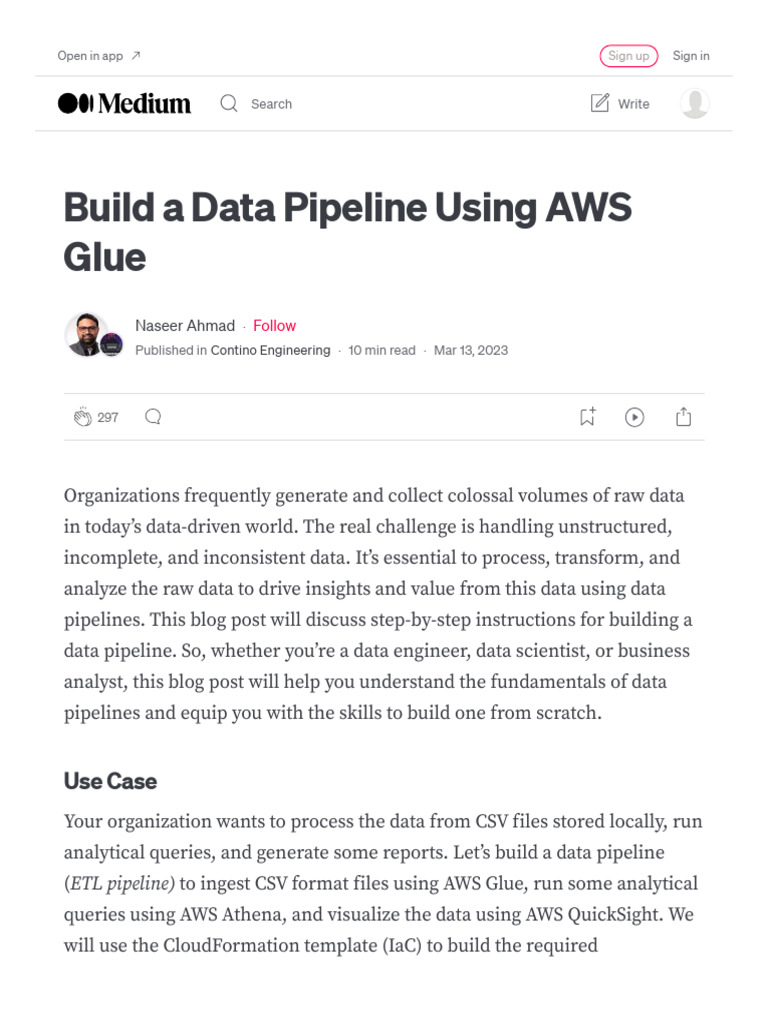 Build A Data Pipeline Using AWS Glue | PDF | Amazon Web Services | Information Science