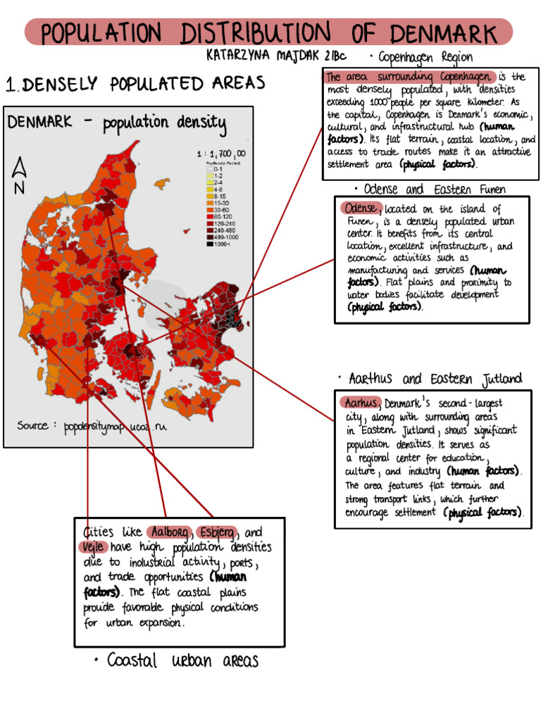 Denmark Population Density Overview | PDF | Denmark | Economies