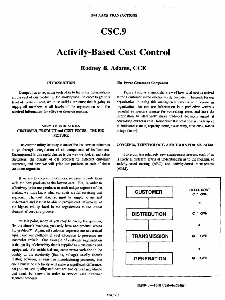 Activity-Based Cost Control | PDF | Cost Accounting | Business Economics