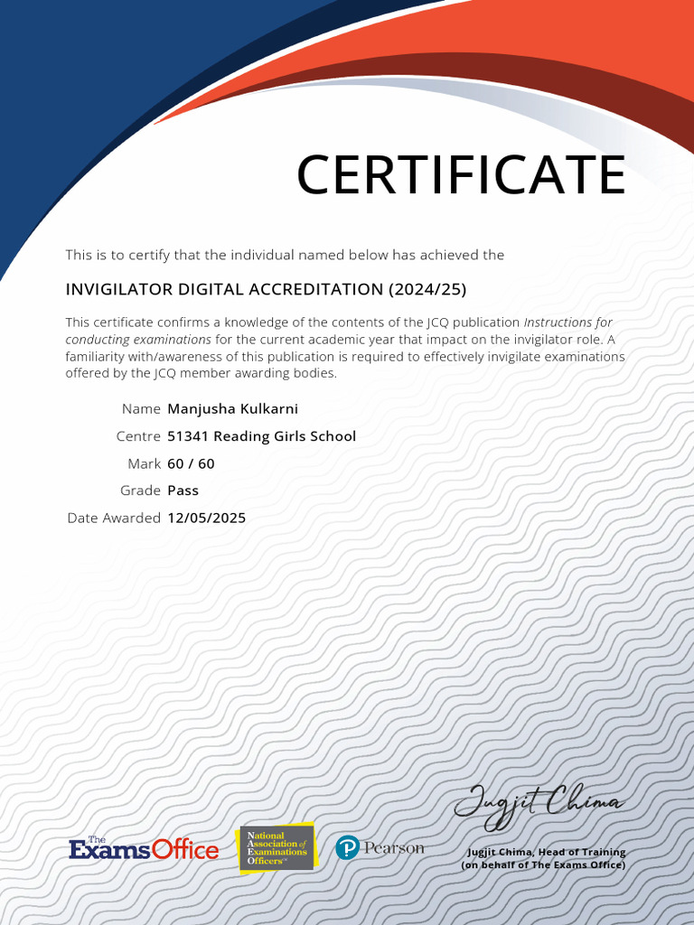 Invigilator Digital Accreditation 2024/25 | PDF