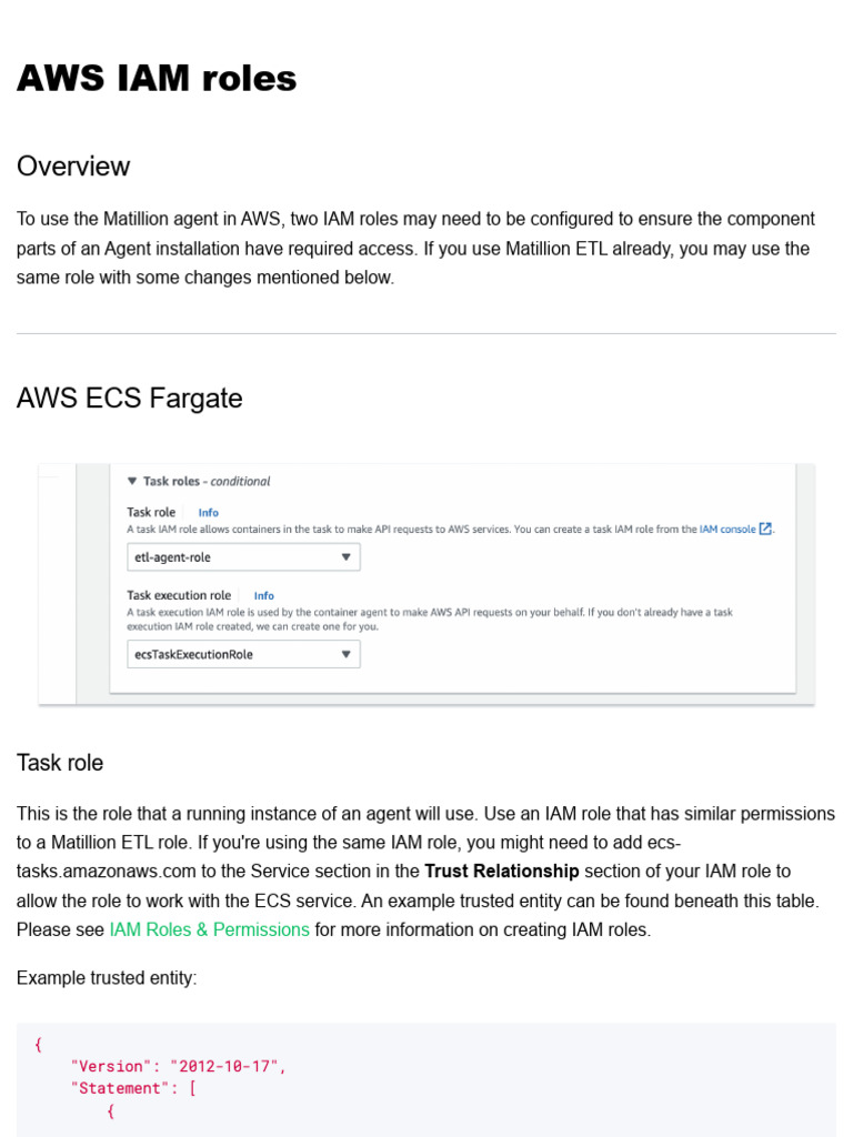 AWS IAM Roles - Matillion Docs | PDF | Computer Programming | Software