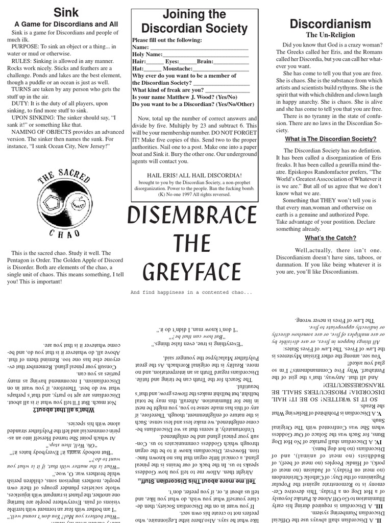 Discordianism Brochure | Religion And Belief
