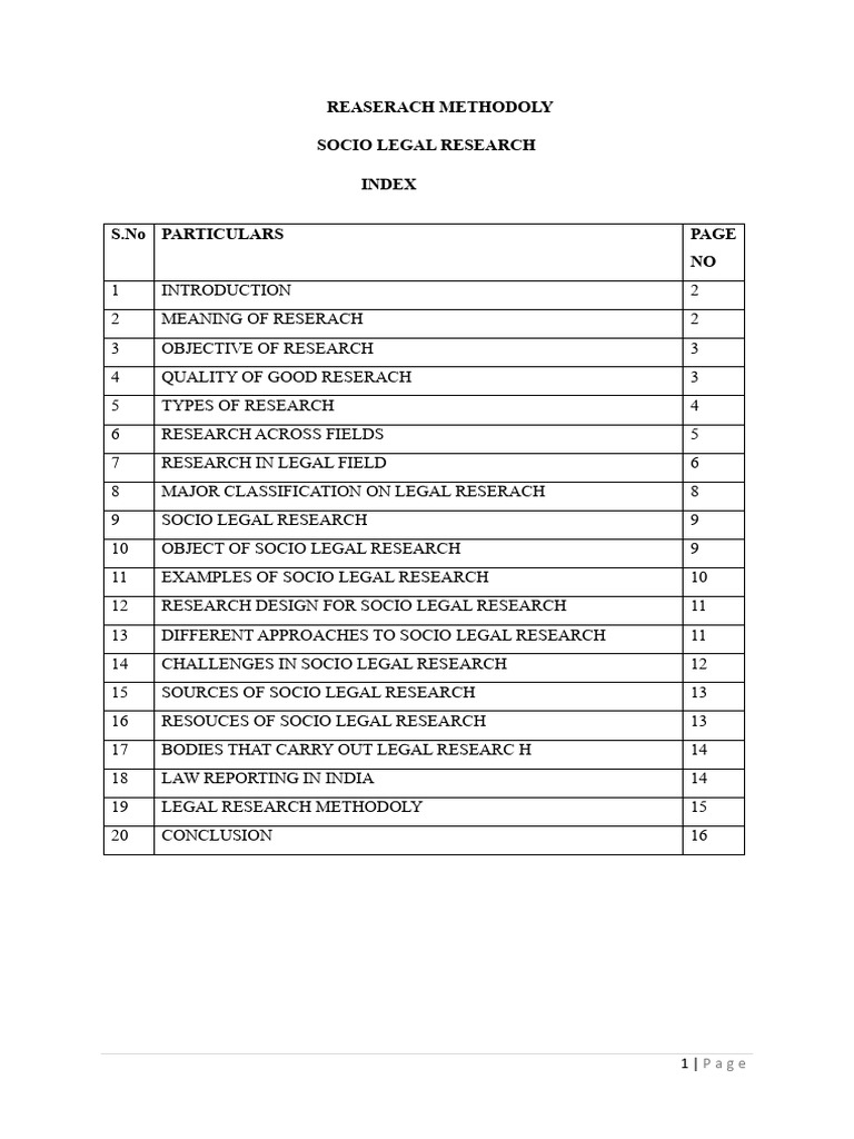 Socio Legal Reserch | PDF | Methodology | Qualitative Research