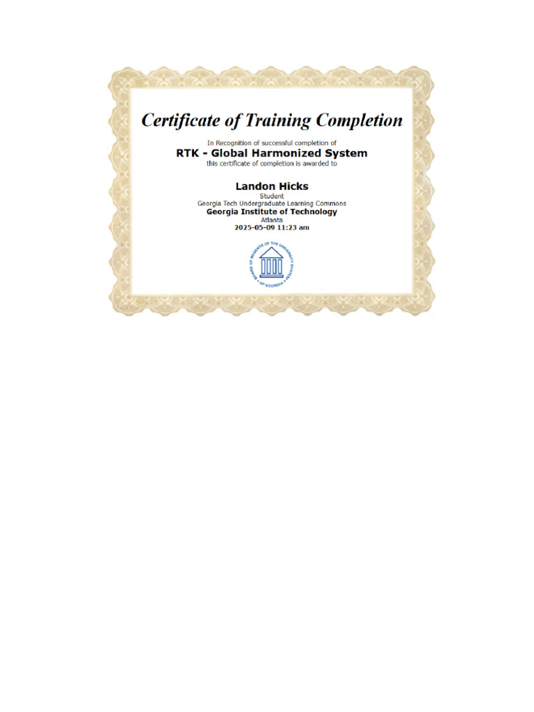 RTK Certification | PDF