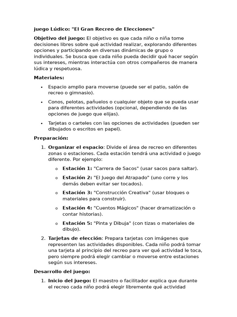 Juego Lúdico | PDF