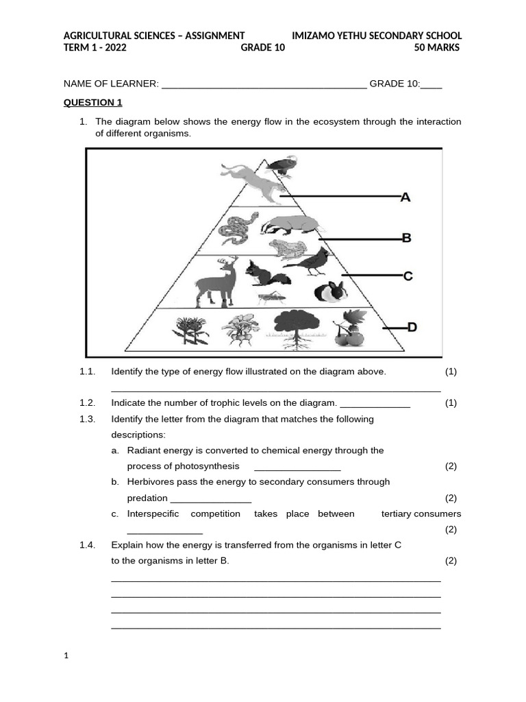 AGRIC GRADE 10 TERM 1 ASSIGNMENT To Magxaka | PDF | Ecosystem | Ecology