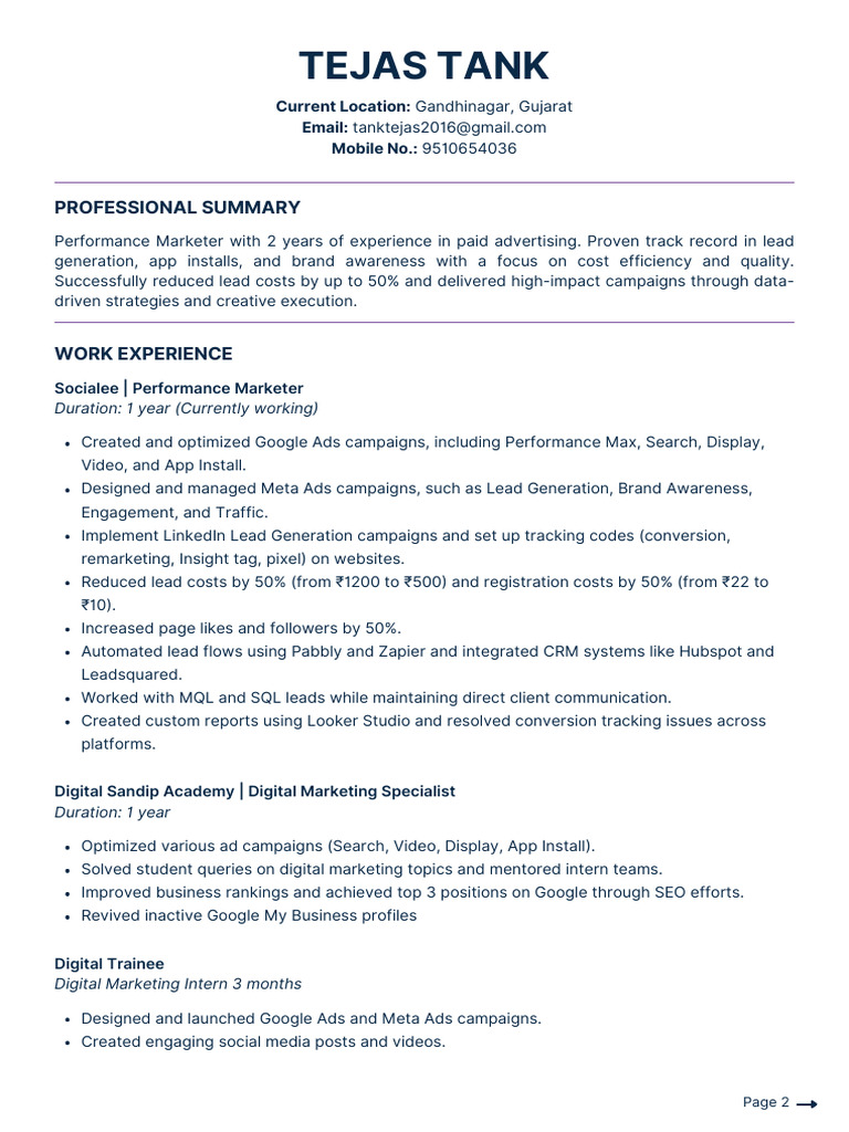 Tejas Tank Resume - 20250501 - 082404 - 0000 | PDF | Digital Marketing ...