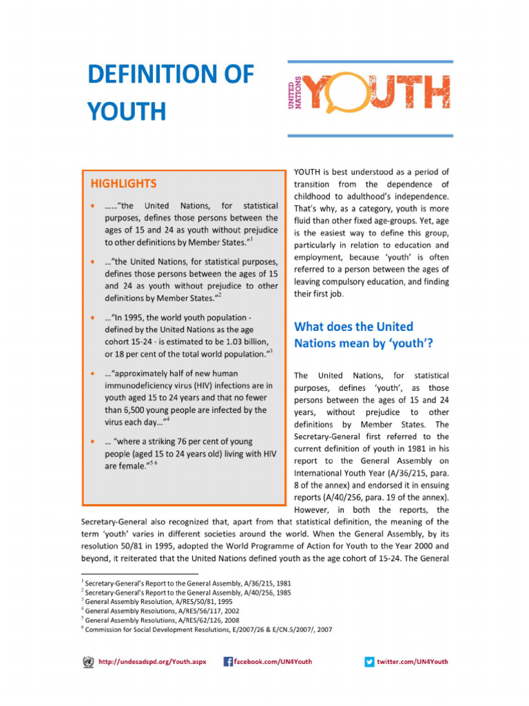 Youth Definition | PDF