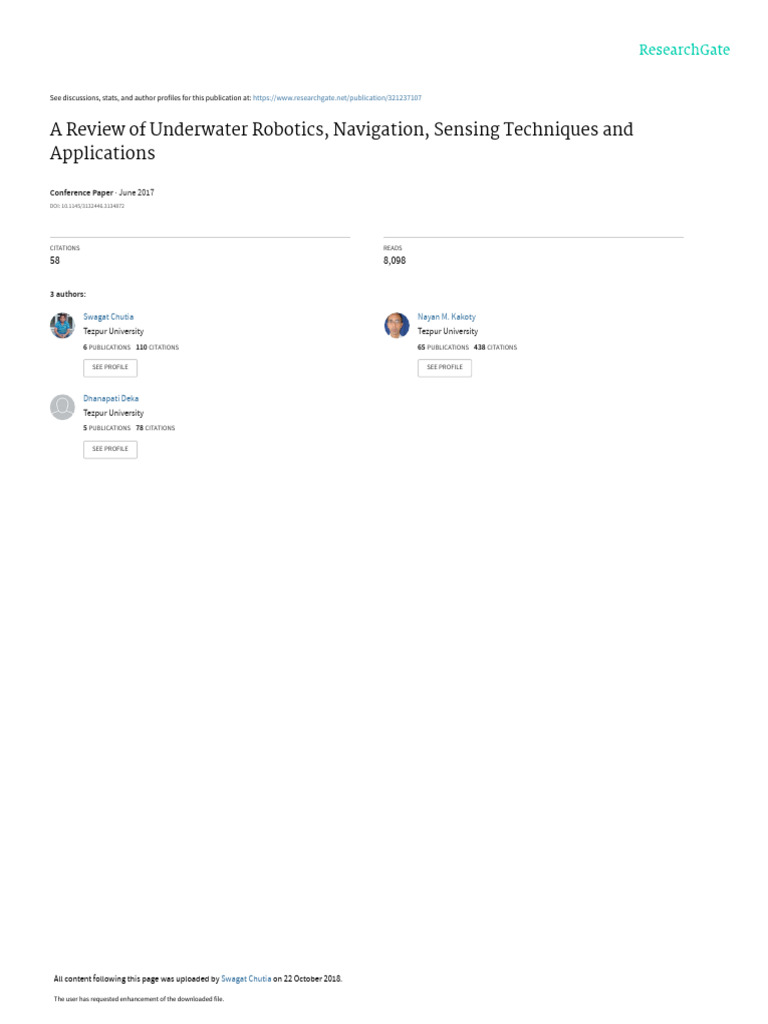 A Review of Underwater Robotics, Navigation, Sensing | PDF | Gyroscope ...