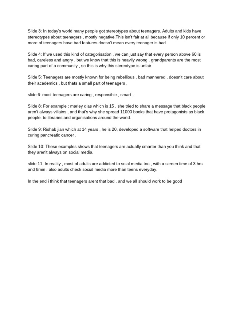 Teenagers Stereotypes | PDF