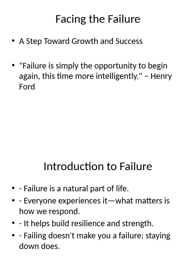 Facing The Failure Presentation | PDF