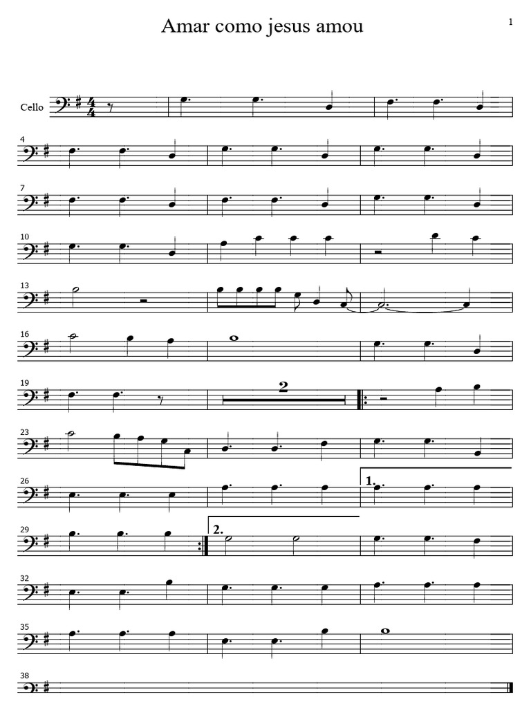 Amar Como Jesus Amou - Cello | PDF