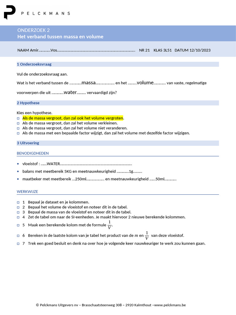 LABO massadichtheid 22-23 (2) | PDF