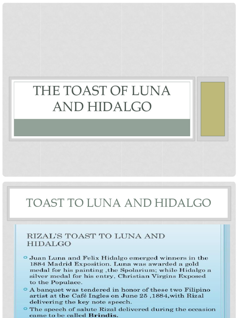 2 Rizal's Toast To Luna and Hidalgo | PDF