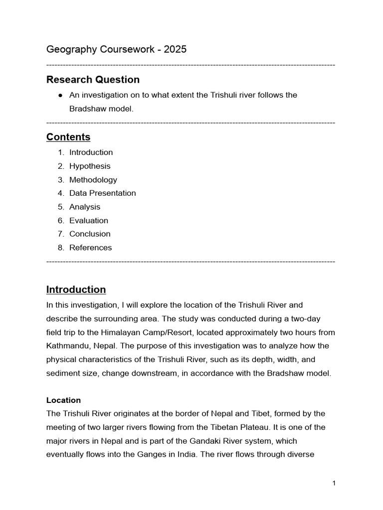 Copy of Geography Coursework - James Puri | PDF | River | Himalayas