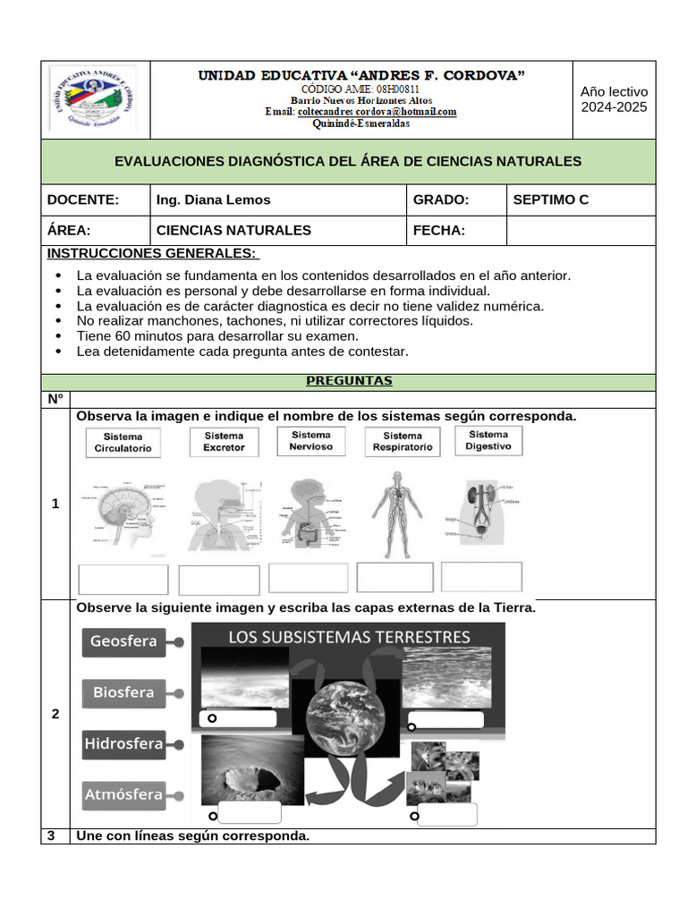 Examen CCNN diagnostico | PDF | Agua | Temblores