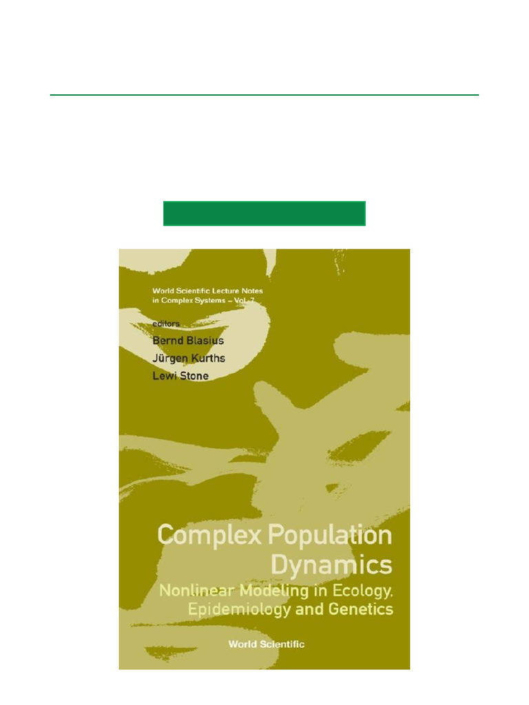 Top Ranking Complex Population Dynamics Nonlinear Modeling in Ecology ...