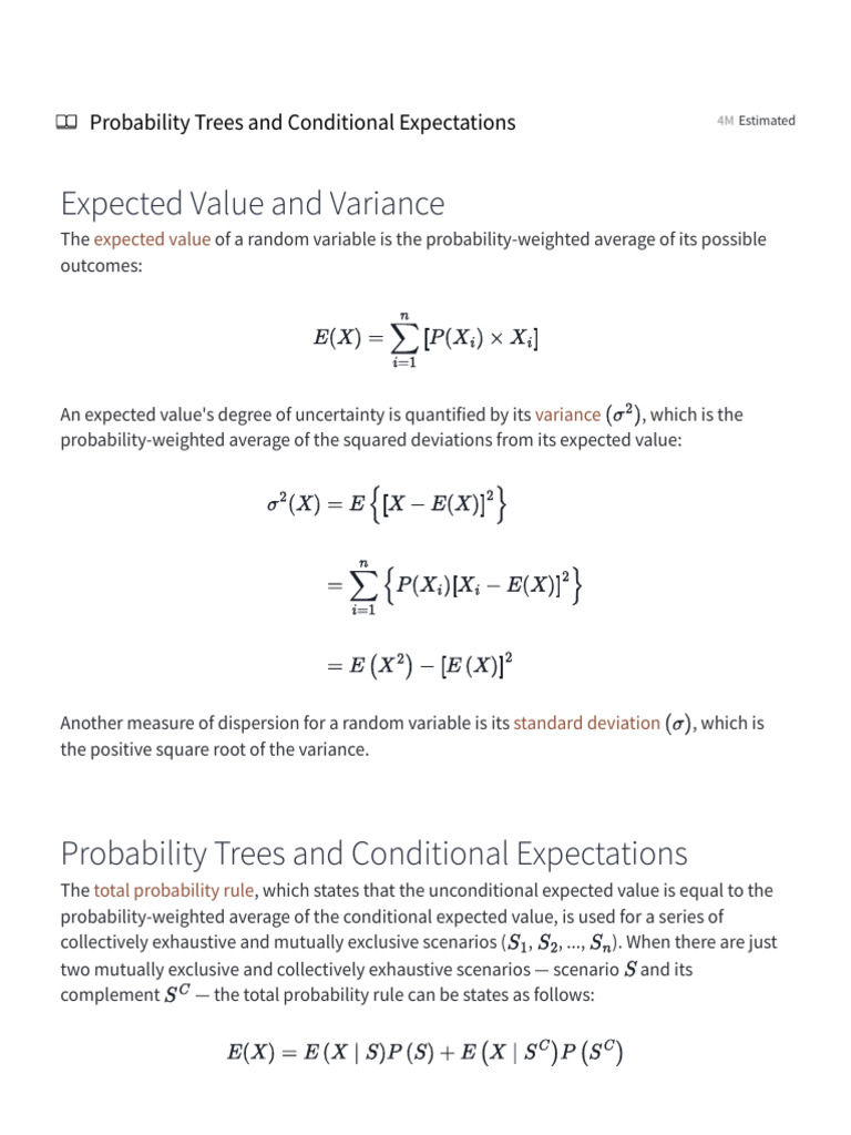 Probability Trees and Conditional Expectations - Topic Reviews - Level I - Salt Solutions | PDF