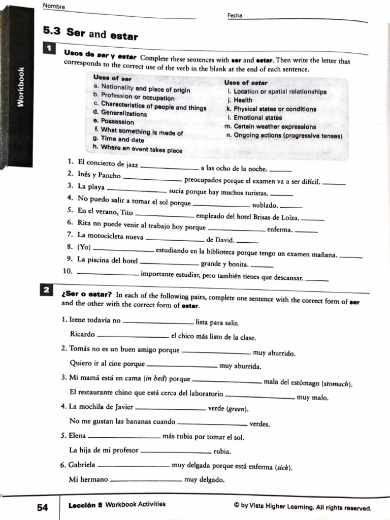 Ch5.3 Comparing Ser and Estar | PDF