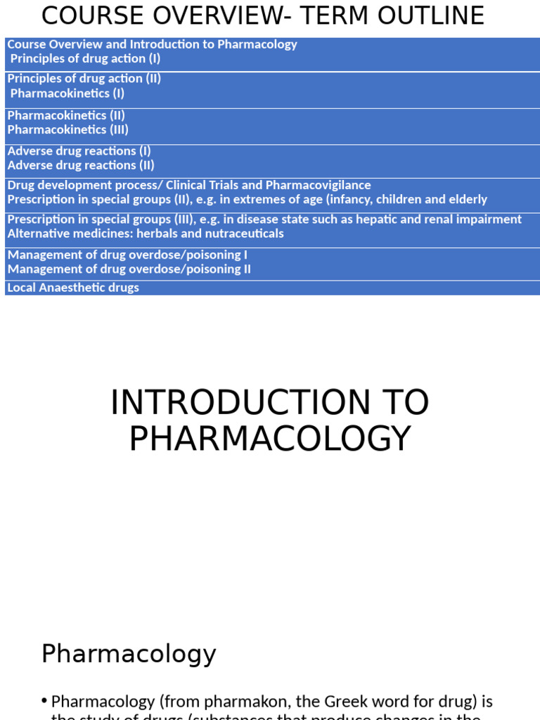 Introduction To Pharmacology | PDF | Pharmacology | Drugs