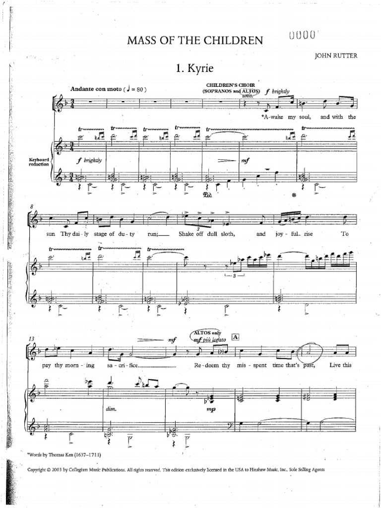 Mass of The Children. John Rutter | PDF