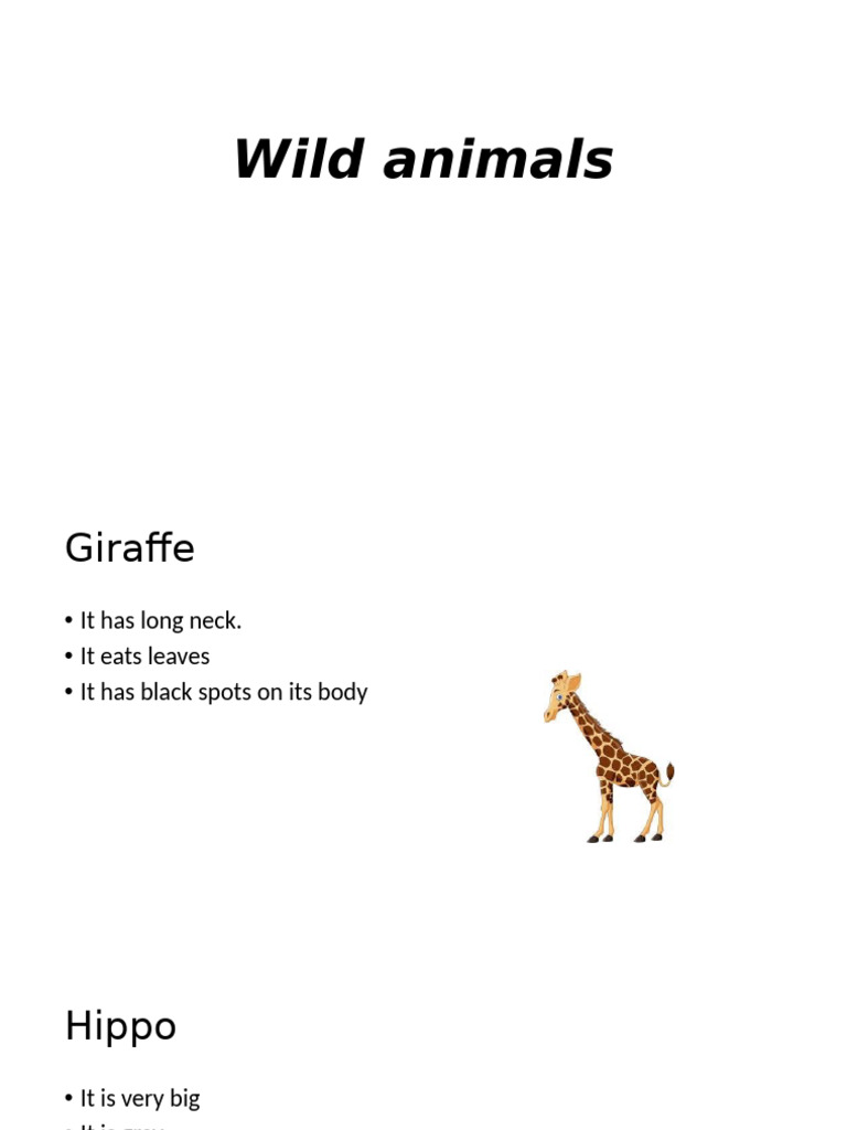 Wild Animals: Characteristics Overview | PDF