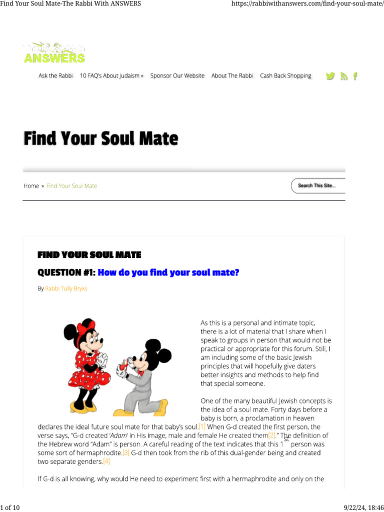 Finding Soul Mates | PDF | Books Of The Hebrew Bible | Siddur