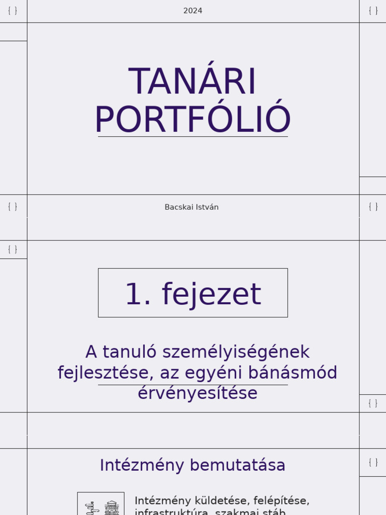 Tanári Portfólió 1 Fejezet | PDF