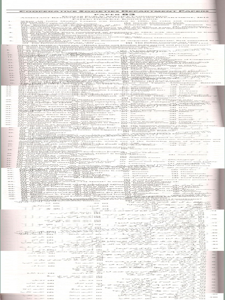 Past Paper 2015 PPSC Cooperative Societies Department Assistant ...