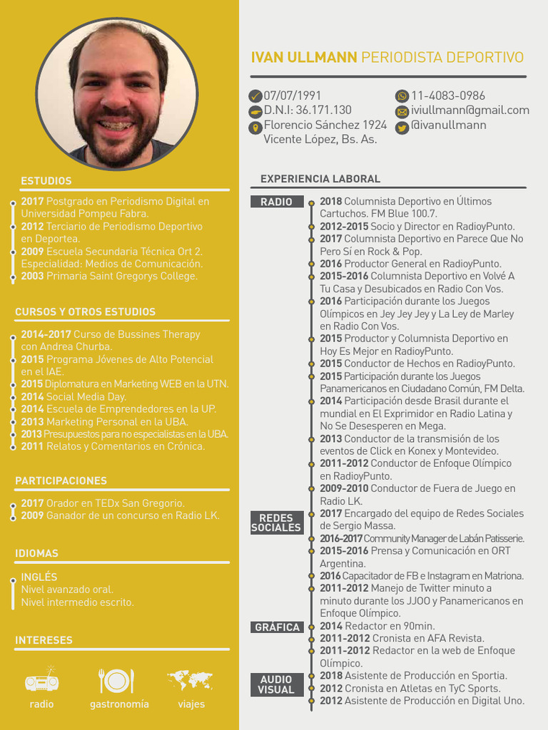 CV Ivan Ullmann | PDF | Medios de comunicación en masa