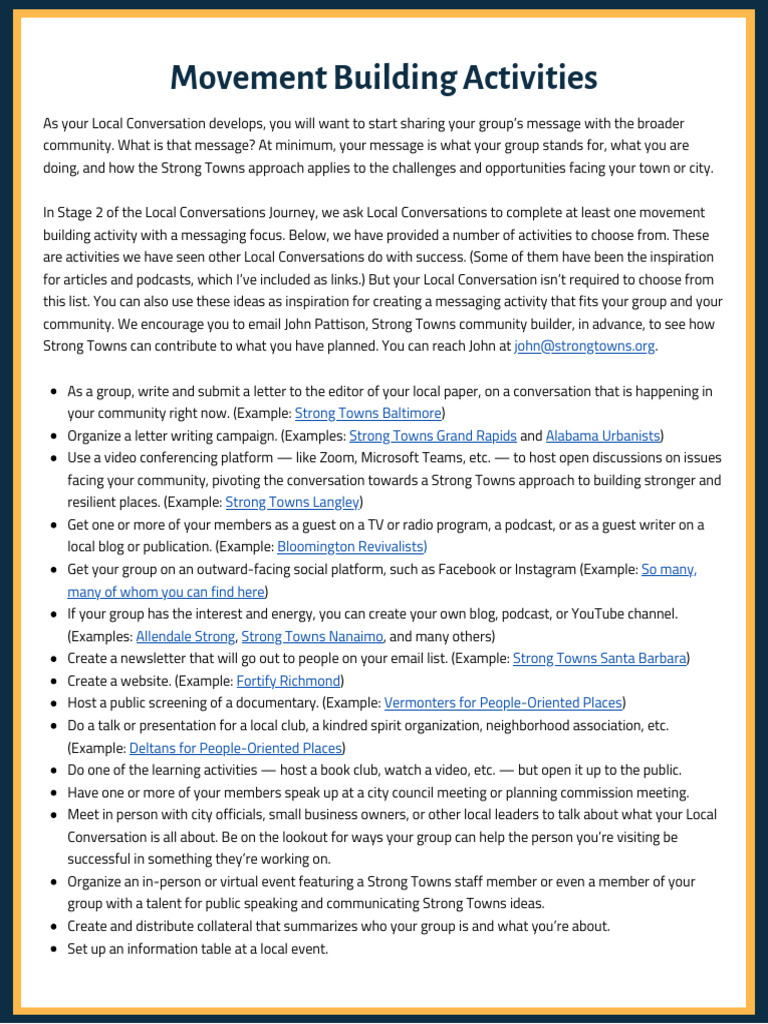 Movement Building Activities | PDF | Human Communication | Communication