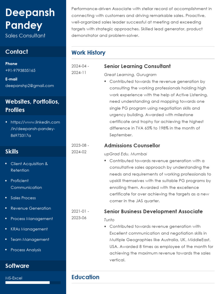 Deepansh_Pandey_Resume (1) (2) (1) | PDF | Learning | Communication