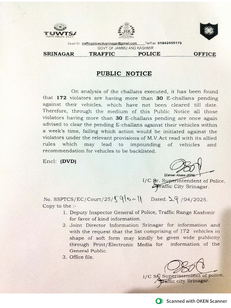 Pending Challans more than 30 | PDF