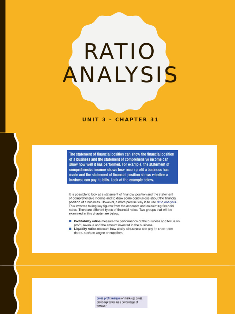 Chapter 31 Ratio Analysis | PDF