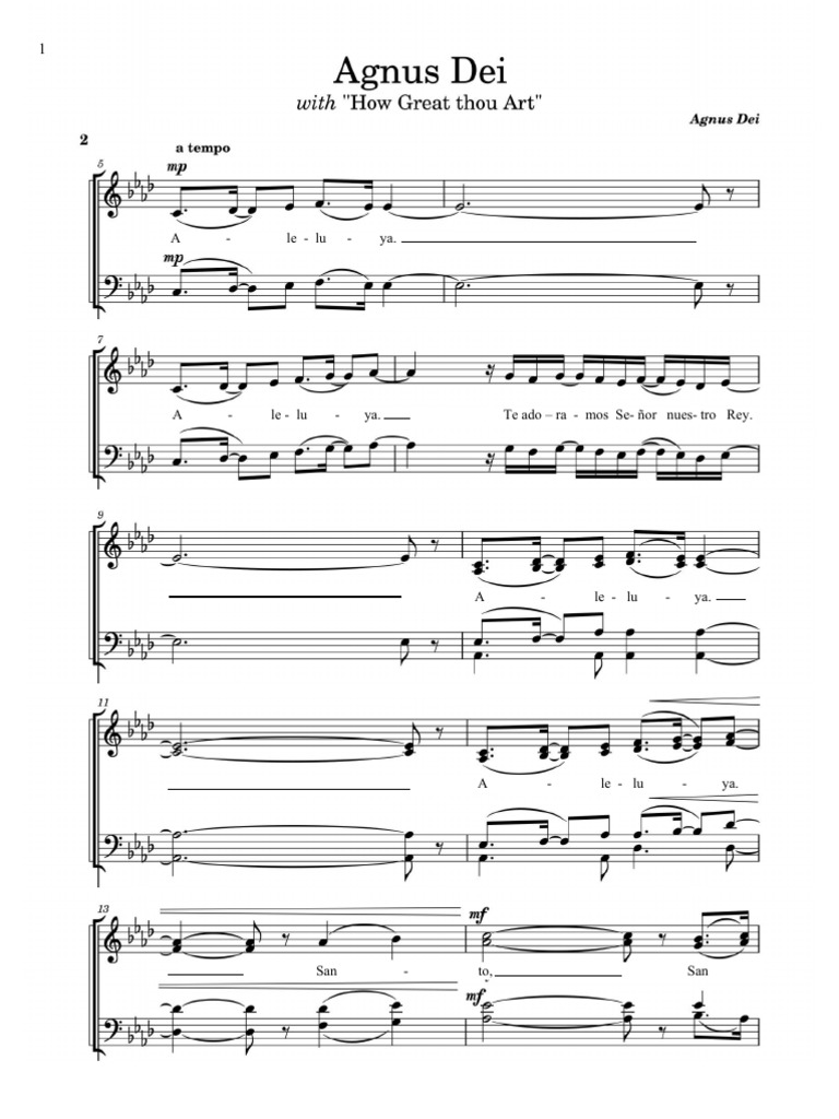 Partitura Agnus Dei en PDF | PDF