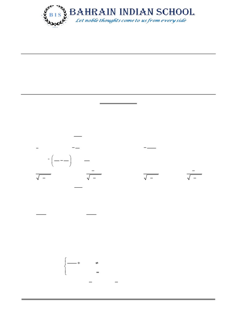 Maths Class Xii Chapter 05 Continuity and Differentiability Practice Paper 05 2024 | PDF ...
