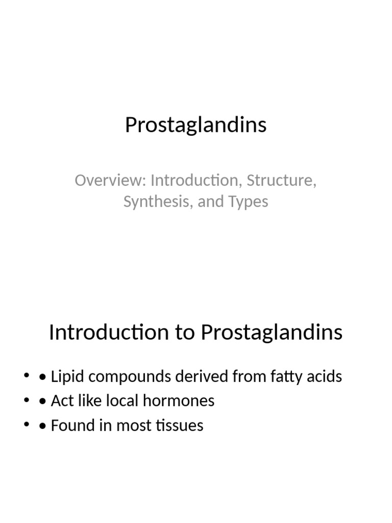 Prostaglandins: Structure and Functions | PDF | Prostaglandin | Nutrients