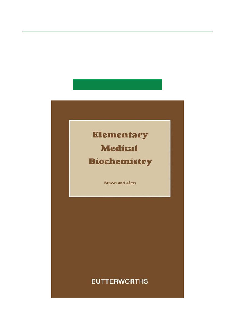 Exclusive Own Elementary Medical Biochemistry Scribd Download | PDF