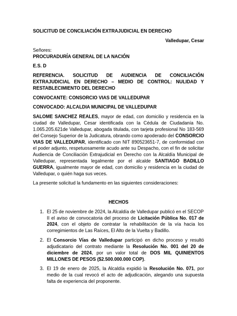 Solicitud Corregida | PDF